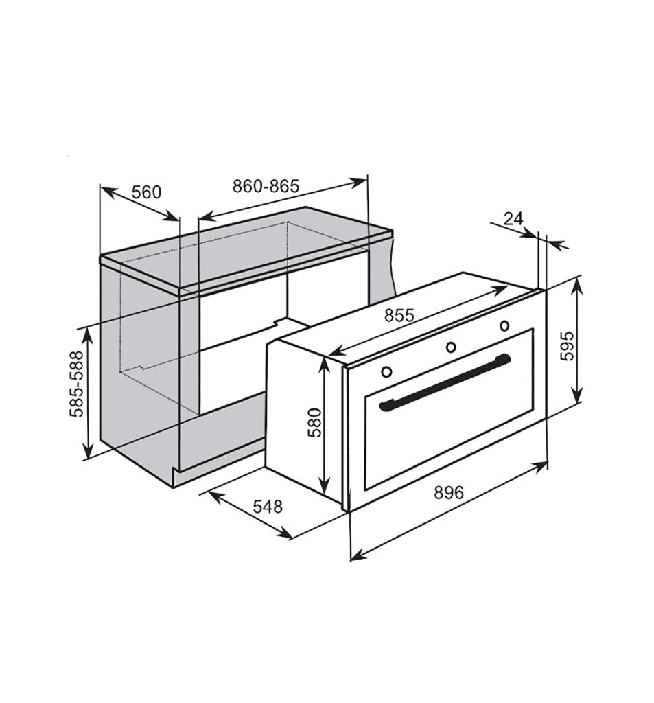 Campomatic Built-In Oven 90cm CB90GGVLB - Lebanon