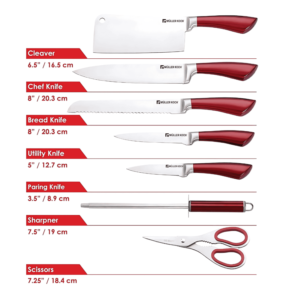 Muller Koch 8-Piece Knife Set with Acrylic Stand MK-2804 - Lebanon